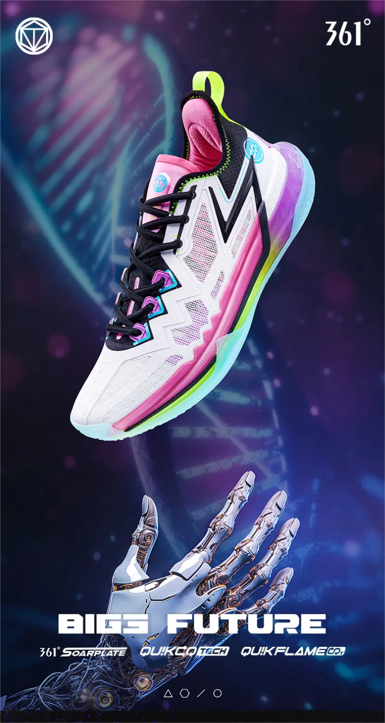 361 Degrees Big3 Future Men Basketball Shoes Wear-Resistant Breathable ...