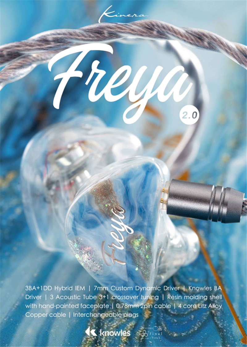 Kinera Freya 2.0 In-Ear Earphone 7mm DD + 3 Knowles BA Hybrid Driver ...
