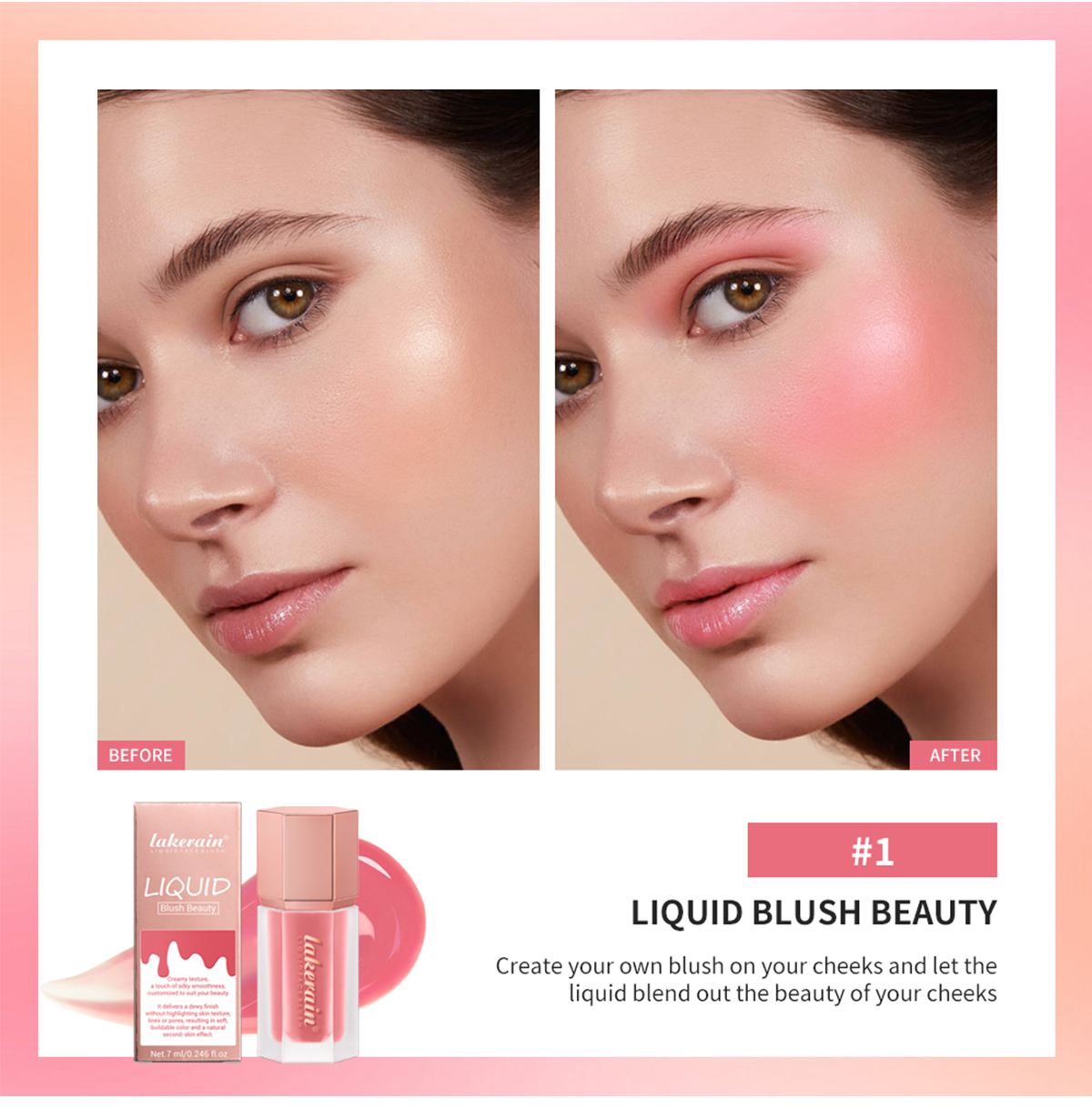 Lakerain 6 Colors Blush Velvet Matte Liquid Lasting Beauty Natural ...