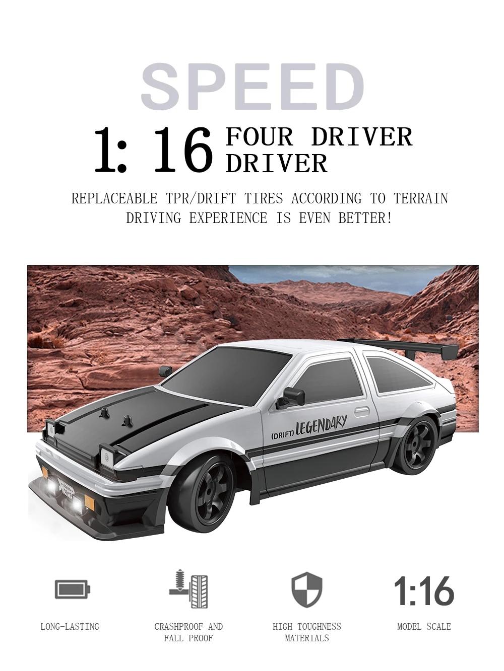 1:16 RC Drift Racing RC Car AE86 Model 4WD Remote Control Toy ...