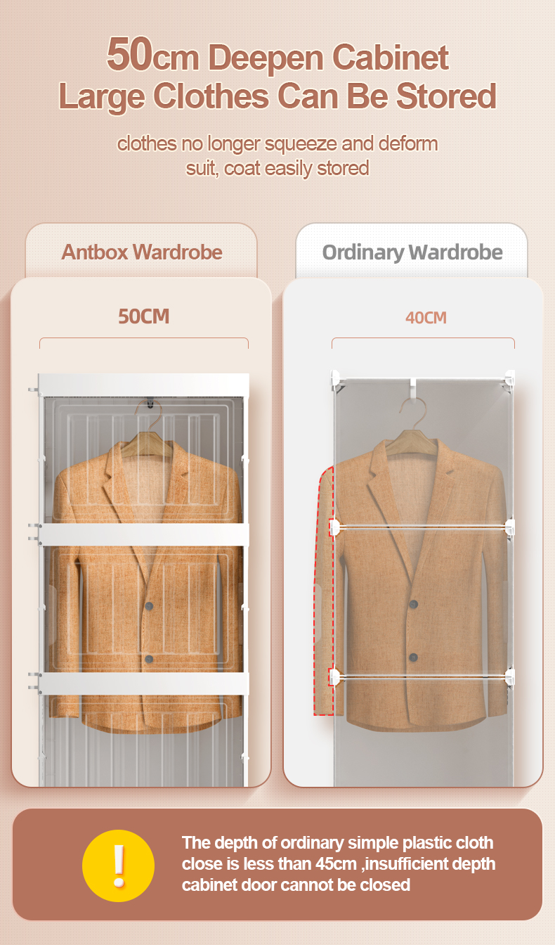 ANTBOX Child Wardrobe White 15 Cubes 2 Hunger 890L Folding Installation ...