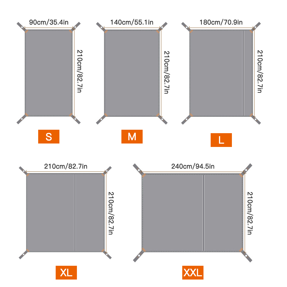 【S-XXL】 HIKEMAN Waterproof Camping Tarp Thicken Picnic Mat for 1-5 ...