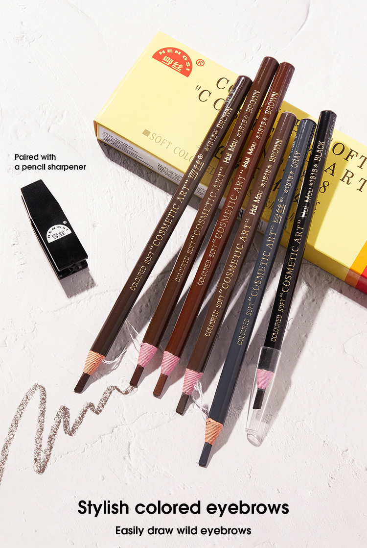 Pull line eyebrow pencil waterproof and non smudging genuine wooden ...