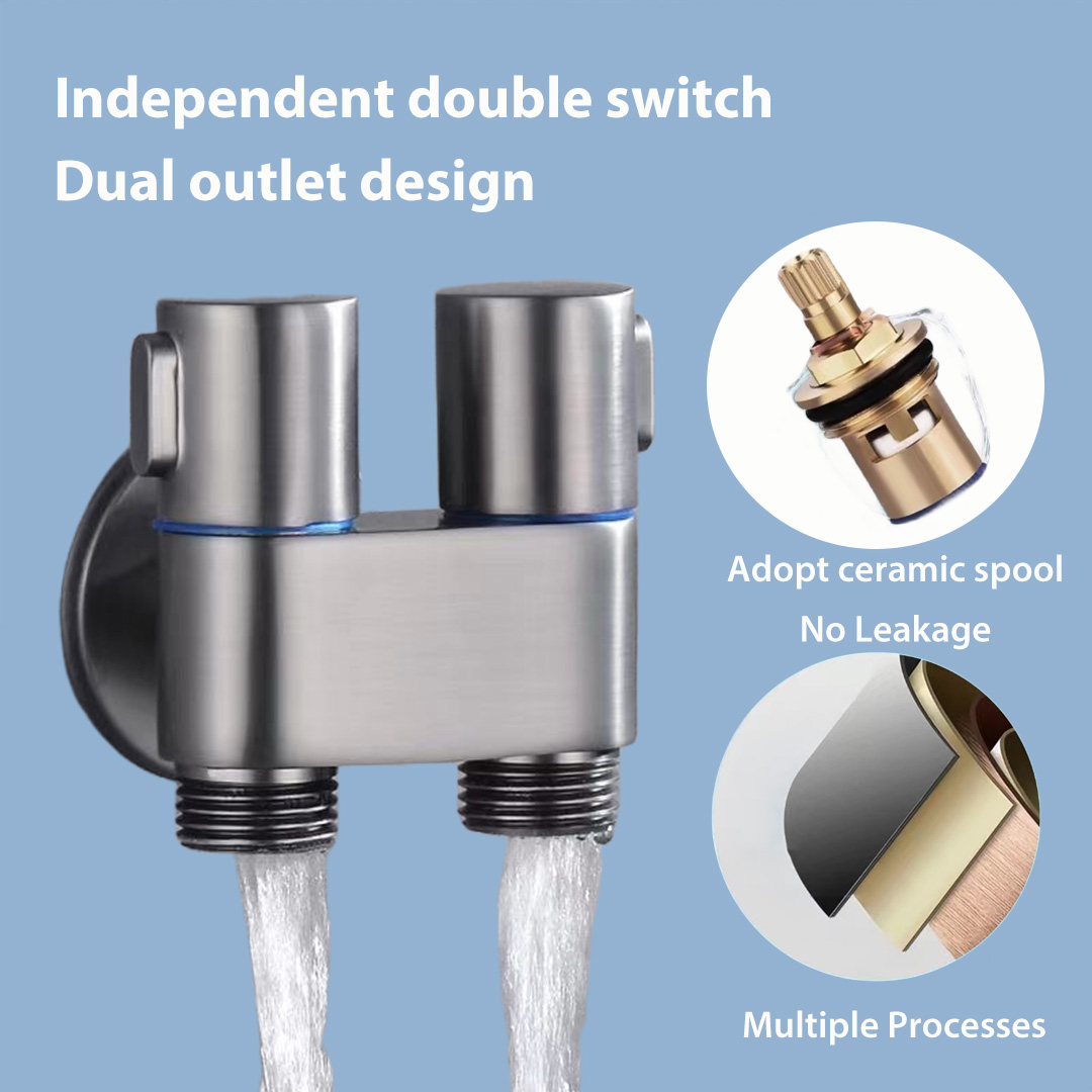 Oulai-Home Bathroom Bidet Set with Two Way Valve Mini 1 in 2 Out Faucet ...