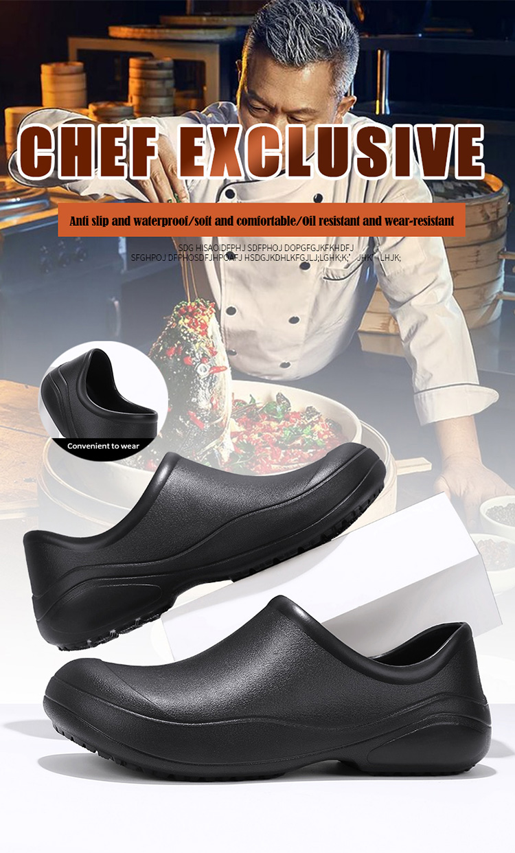 Chef Shoes Anti-Slip Waterproof Oil-Proof Wear-Resistant Rear Kitchen ...