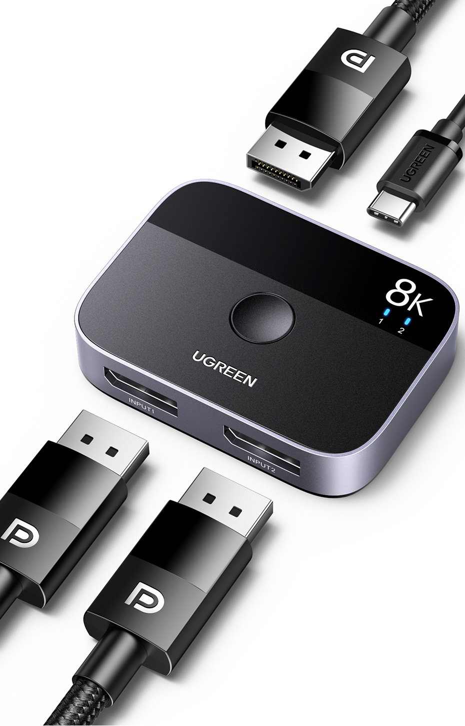 UGREEN Displayport DP 1.4 Splitter Switch 8K 4K Bi-Direction for Xiaomi ...