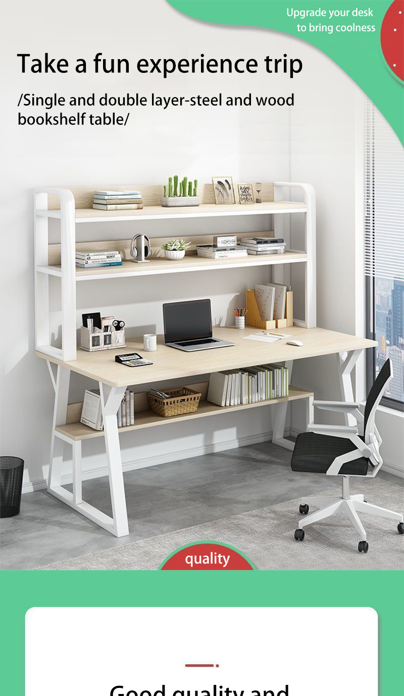 [79% discount]Study Table Office Table Computer Table Desk for Adult Teenager Bookshelf ...