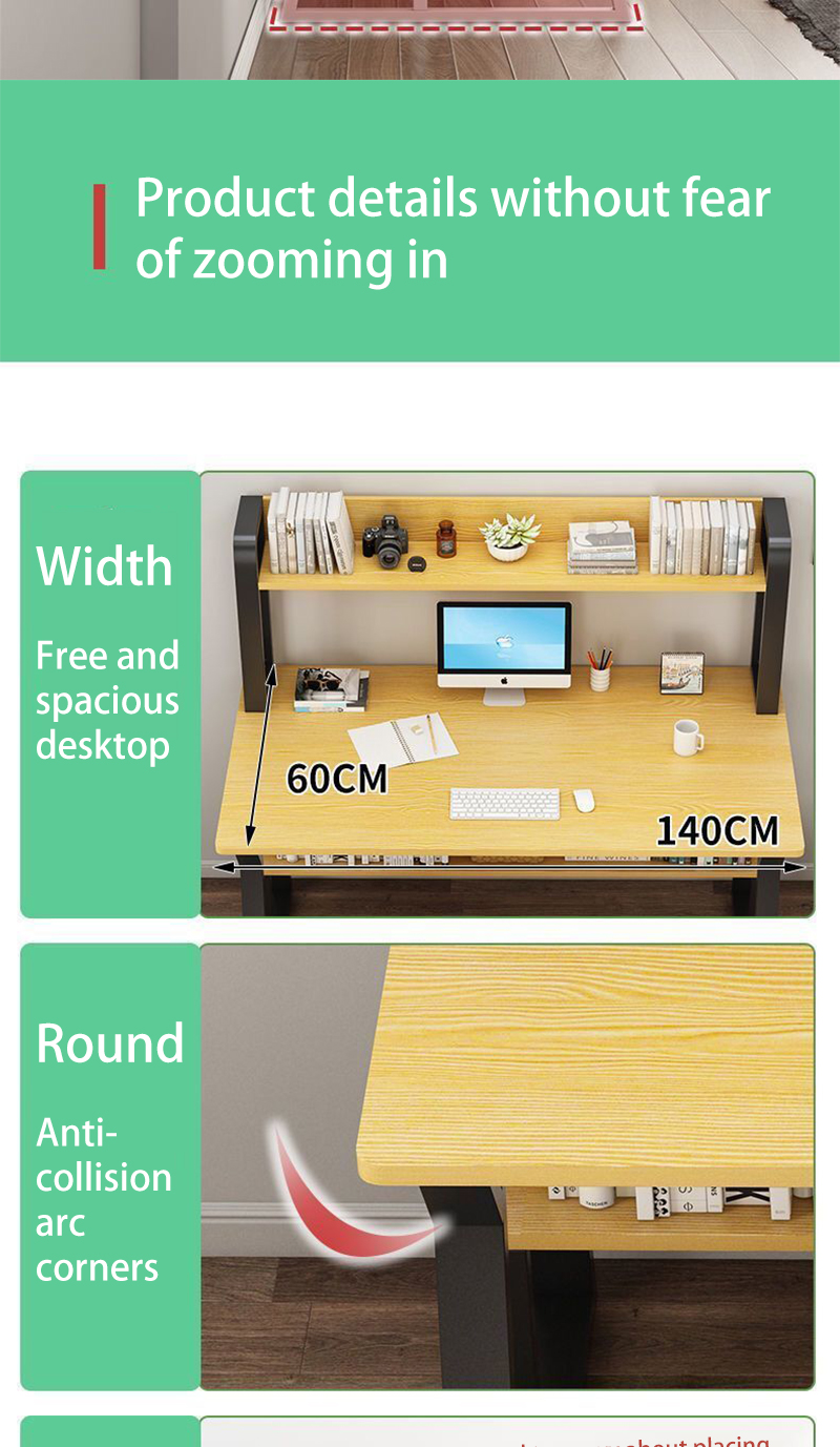 [79% discount]Study Table Office Table Computer Table Desk for Adult Teenager Bookshelf ...