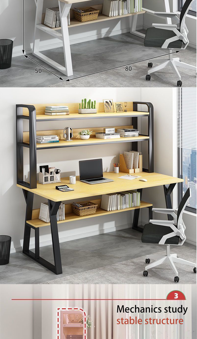 [79% discount]Study Table Office Table Computer Table Desk for Adult Teenager Bookshelf ...