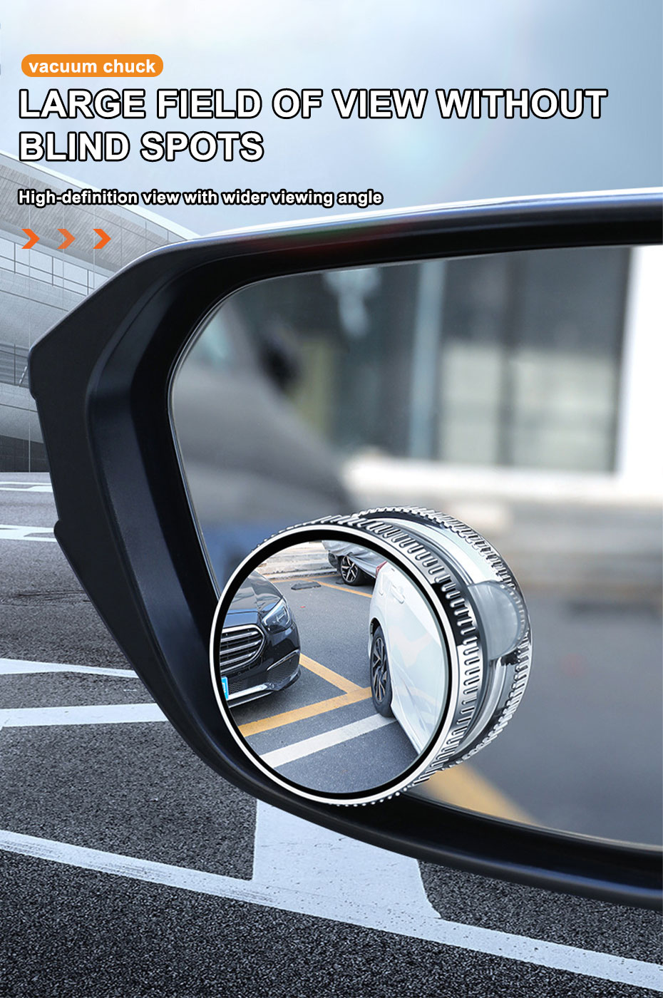 SEAMETAL Car Full-vision Adjustable Blind Spot Mirror Auto Round Glass ...