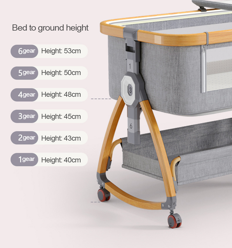 High-quality crib, foldable portable cradle bed, multi-functional ...