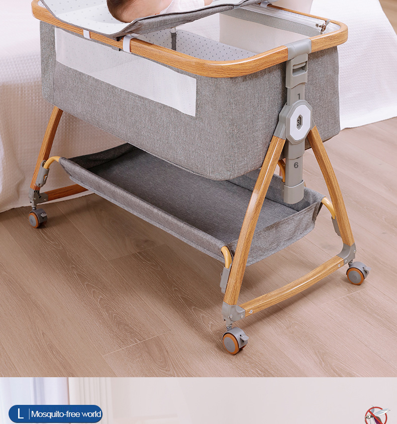 High-quality crib, foldable portable cradle bed, multi-functional ...