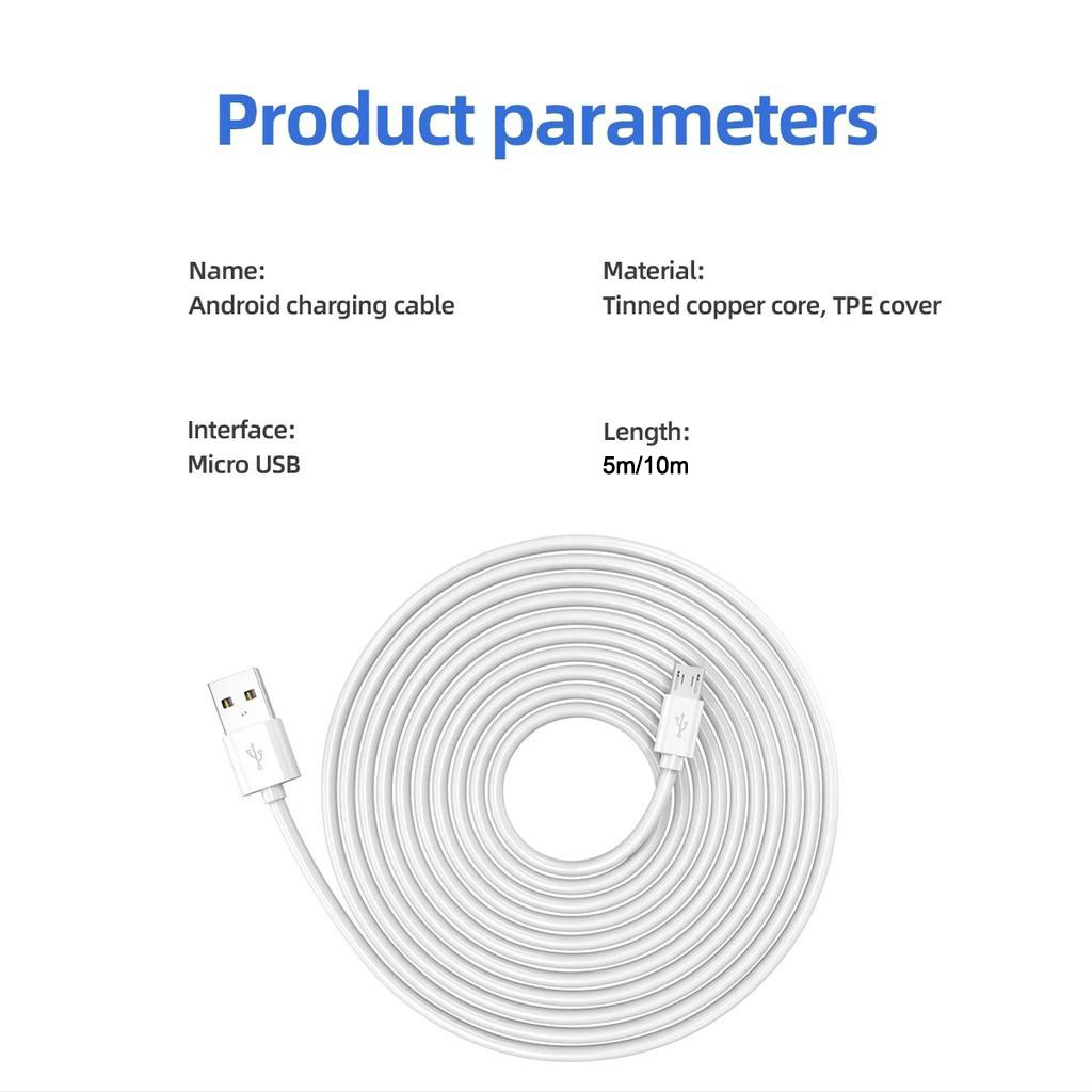 V380 Pro 3M/5M/10M Micro USB Cable For Android USB Fast Charging Power ...