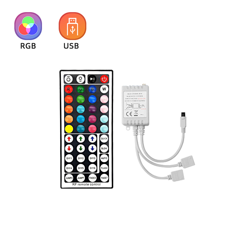 Led Strip controller with IR Remote DC12V 44 Keys Dual rgb Control Box ...