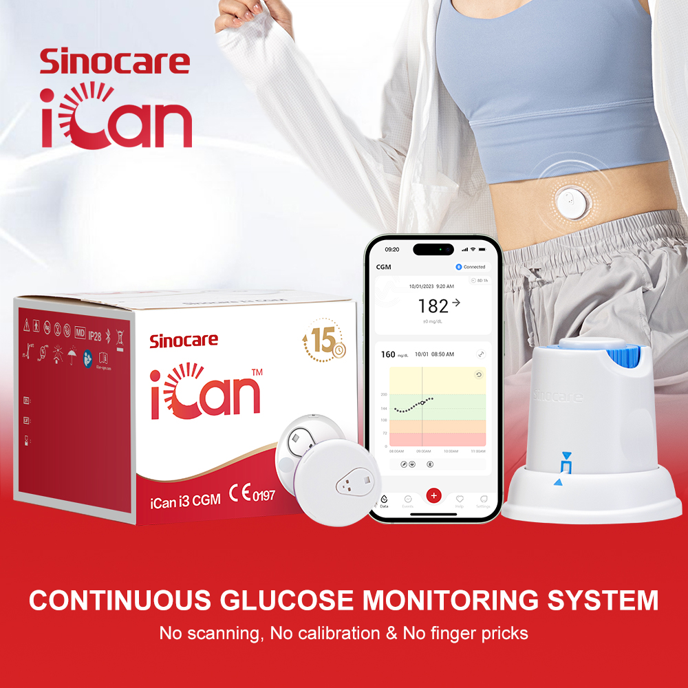 Sinocare iCan Continuous Glucose Monitoring (CGM) System Glucometer 24h ...