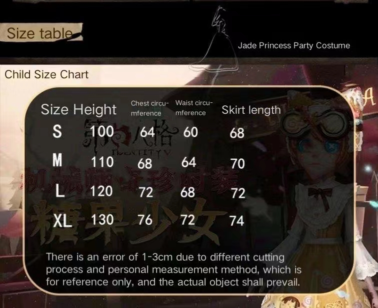 Identity V Cosplay Lolita Tracy Reznik kids Princess Long Sleeve Dress ...