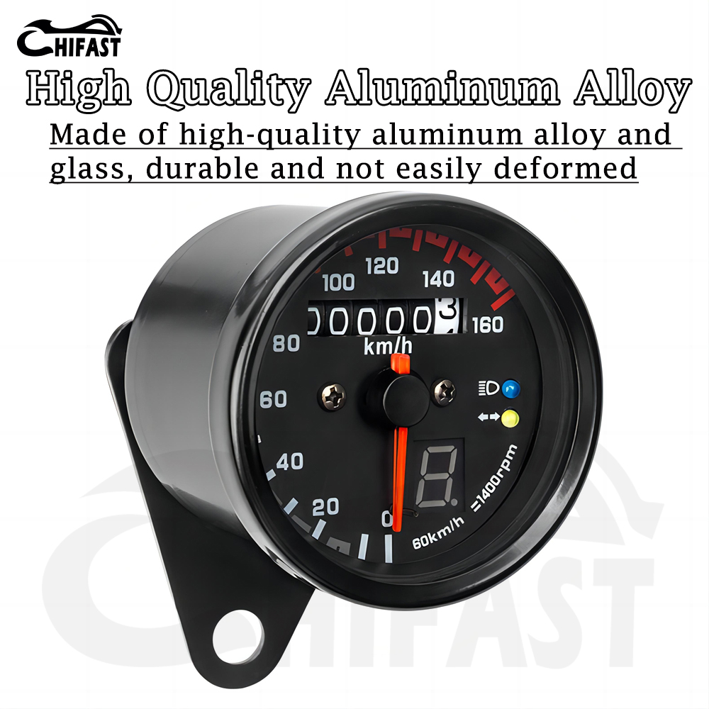 HIFAST Universal Motorcycle Speedometer Gauge Odometer With LED ...