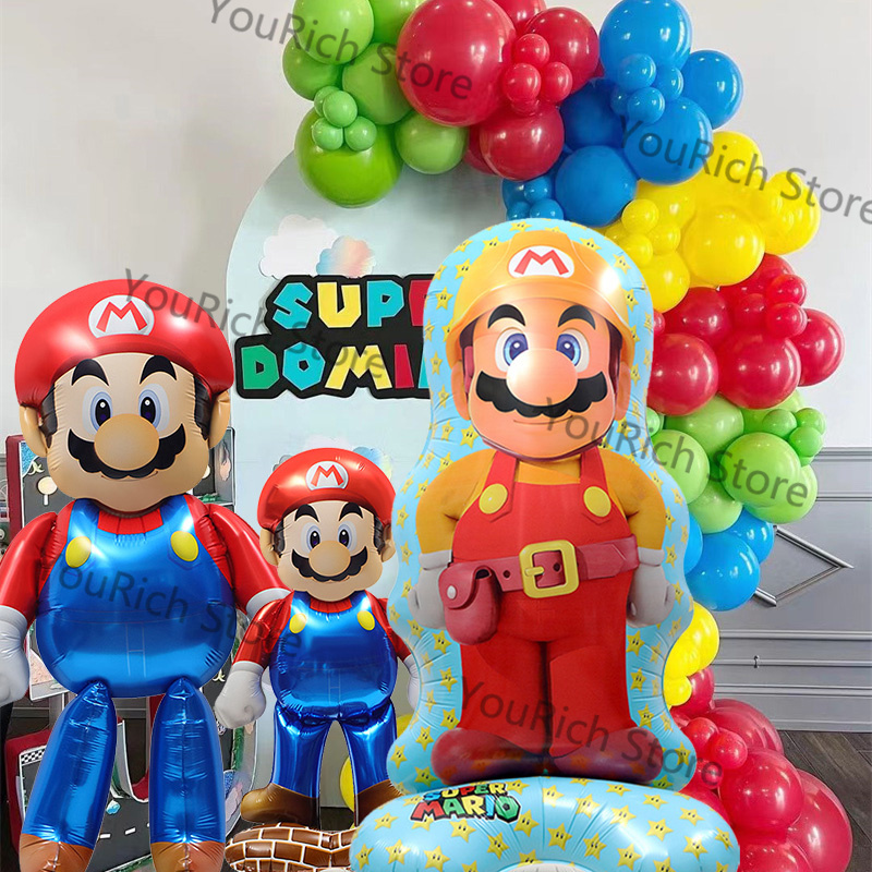 3D Stand Super Mario Foil Balloon Super Mario Balloon Theme Party ...