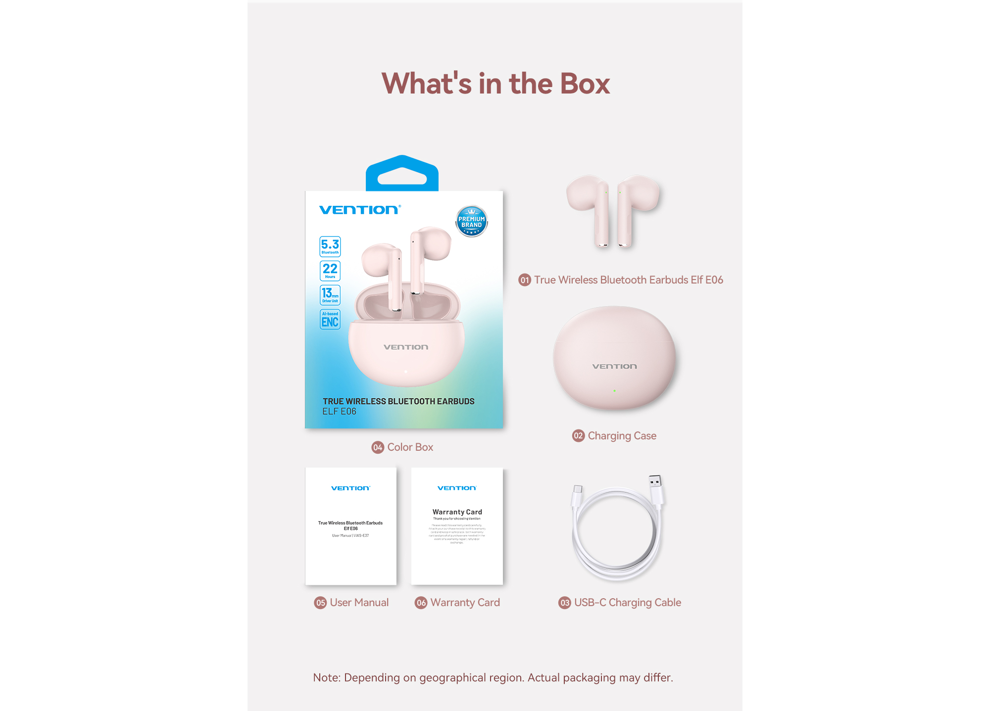 Vention Elf E06 Bluetooth TWS Earbuds Bluetooth 5.3 AI-Based ENC ...