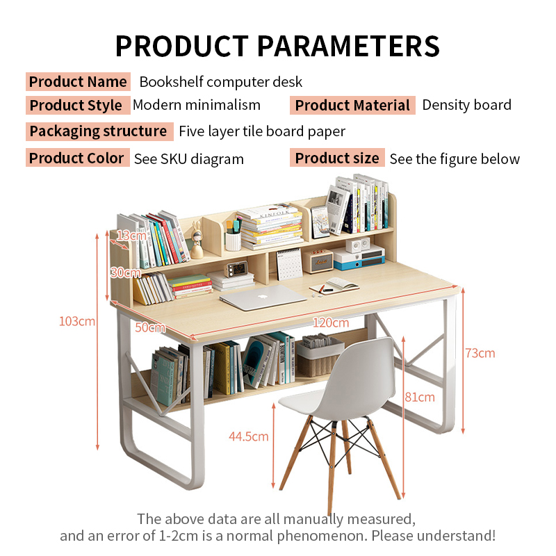 Study Table Computer Desk Bookshelf Integrated Simple Home Bedroom ...