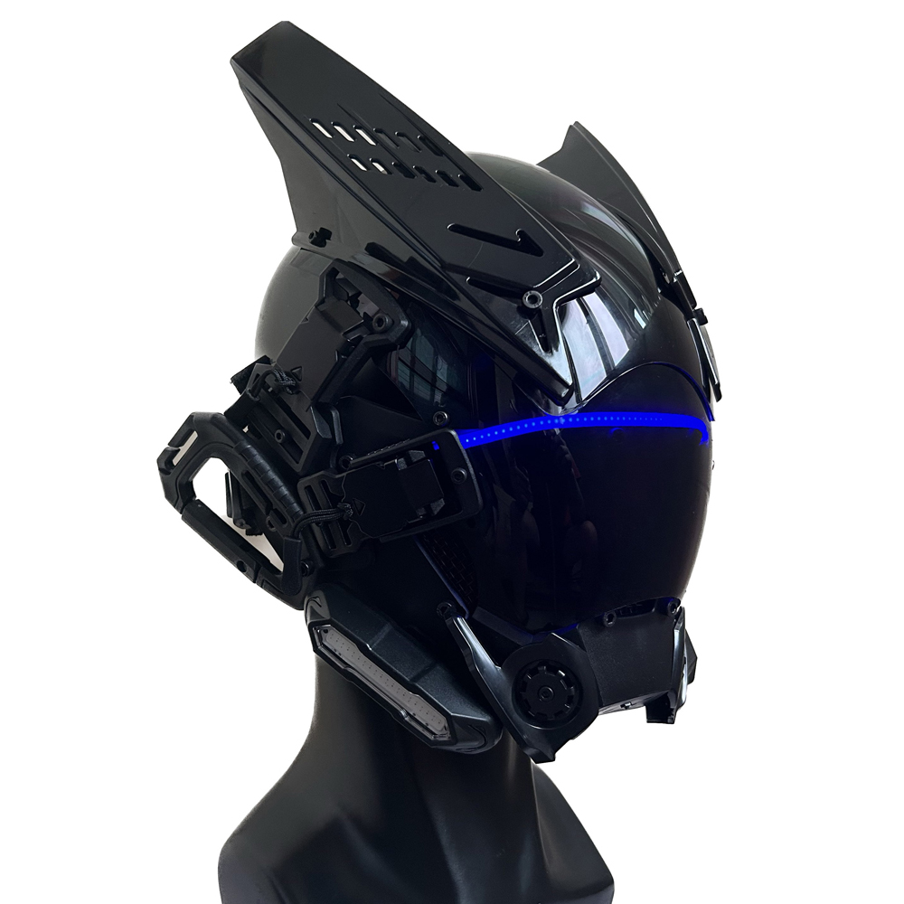 Cyberpunk Mask LED Cosplay mask SCI-FI Helmet Party Toys Techwear mask ...