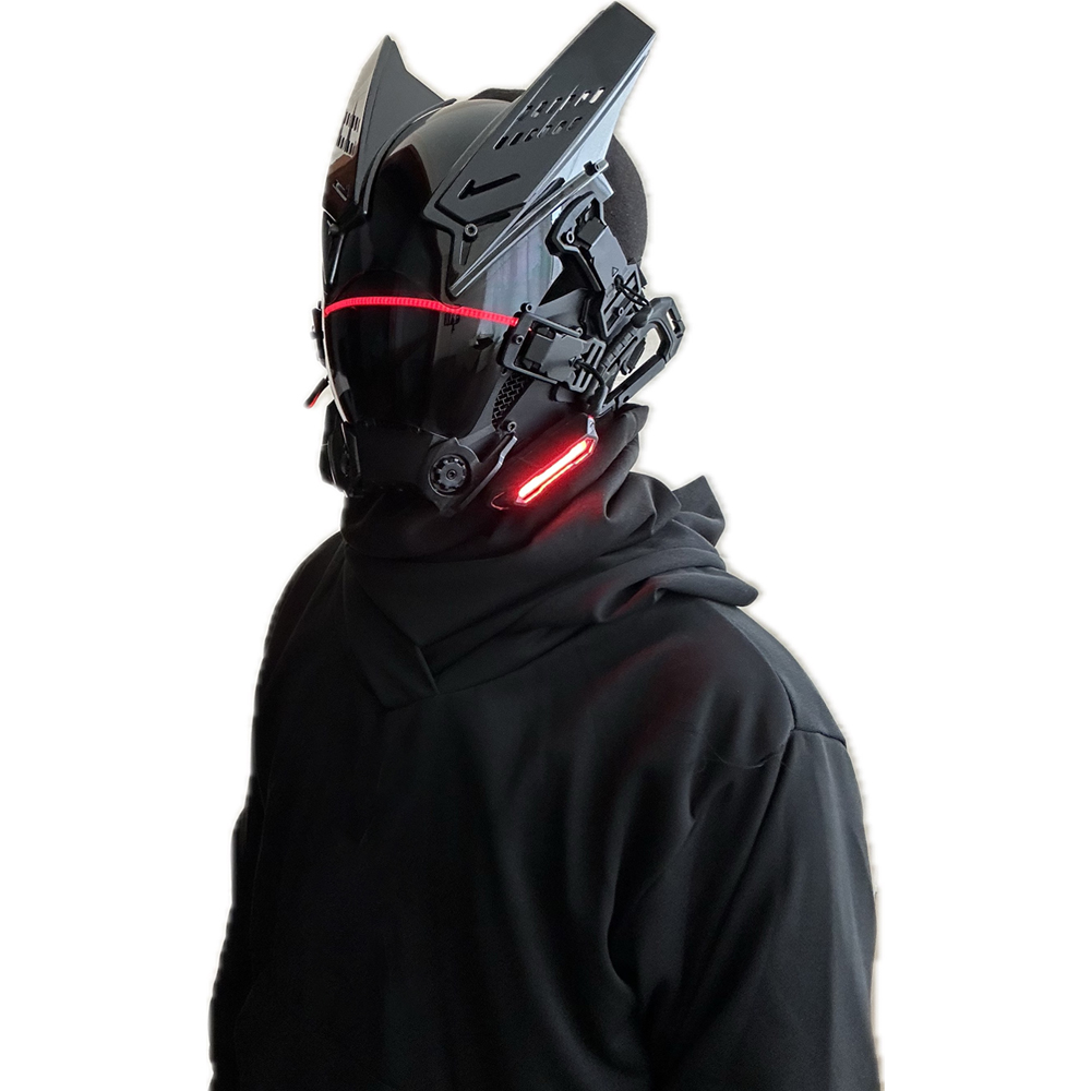 Cyberpunk Mask LED Cosplay mask SCI-FI Helmet Party Toys Techwear mask ...