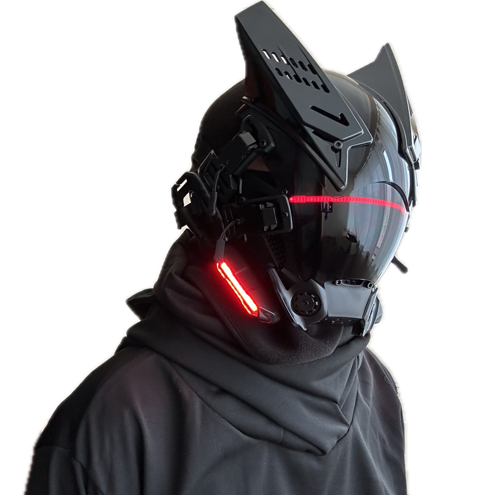 Cyberpunk Mask LED Cosplay mask SCI-FI Helmet Party Toys Techwear mask ...