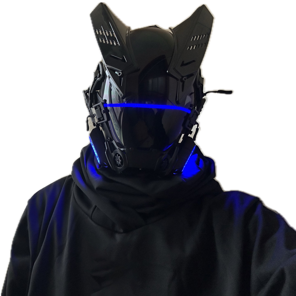Cyberpunk Mask LED Cosplay mask SCI-FI Helmet Party Toys Techwear mask ...