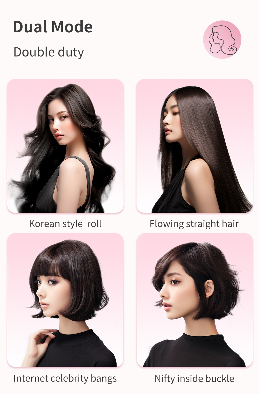 Simplus Hair Curler and Straightener 2 in 1 Professional Flat Iron, 4 ...
