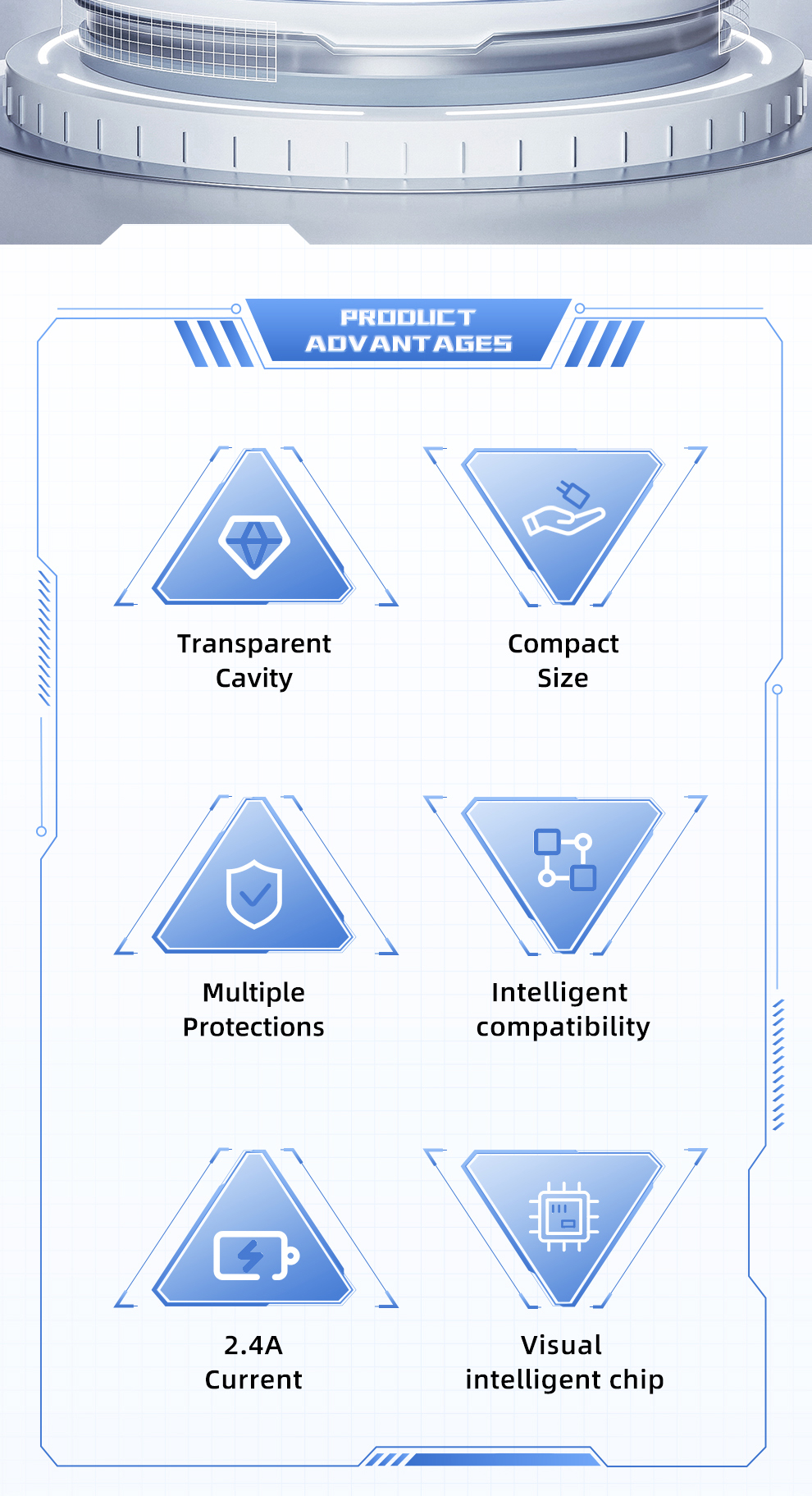 Awei C11 Original Transparent Charger with Type-C Micro-B Lighting Data ...