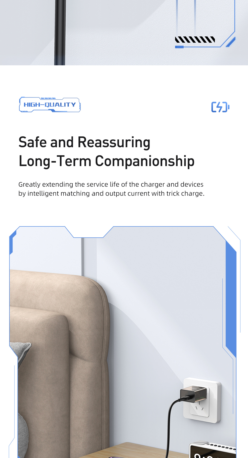 Awei C11 Original Transparent Charger with Type-C Micro-B Lighting Data ...