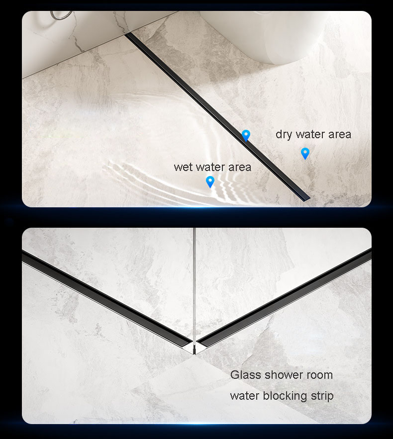 Linear Shower Drain, SUS-304 Stainless Steel Floor Drain Fast Drainage ...