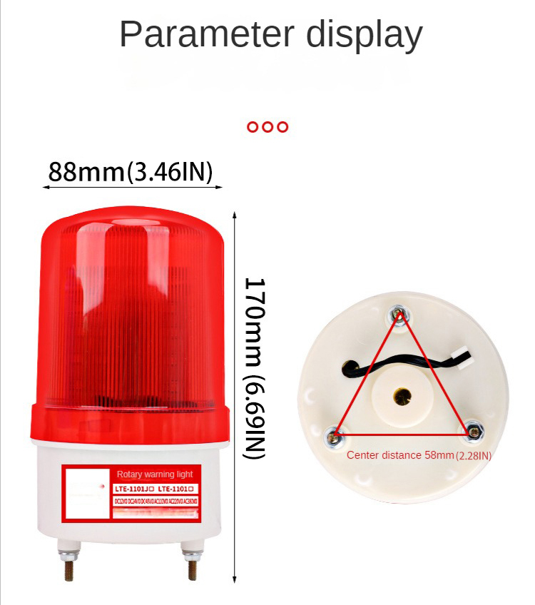 LED Rotary strobe warning light alarm Warning light D-1101 220V/24V/12V ...