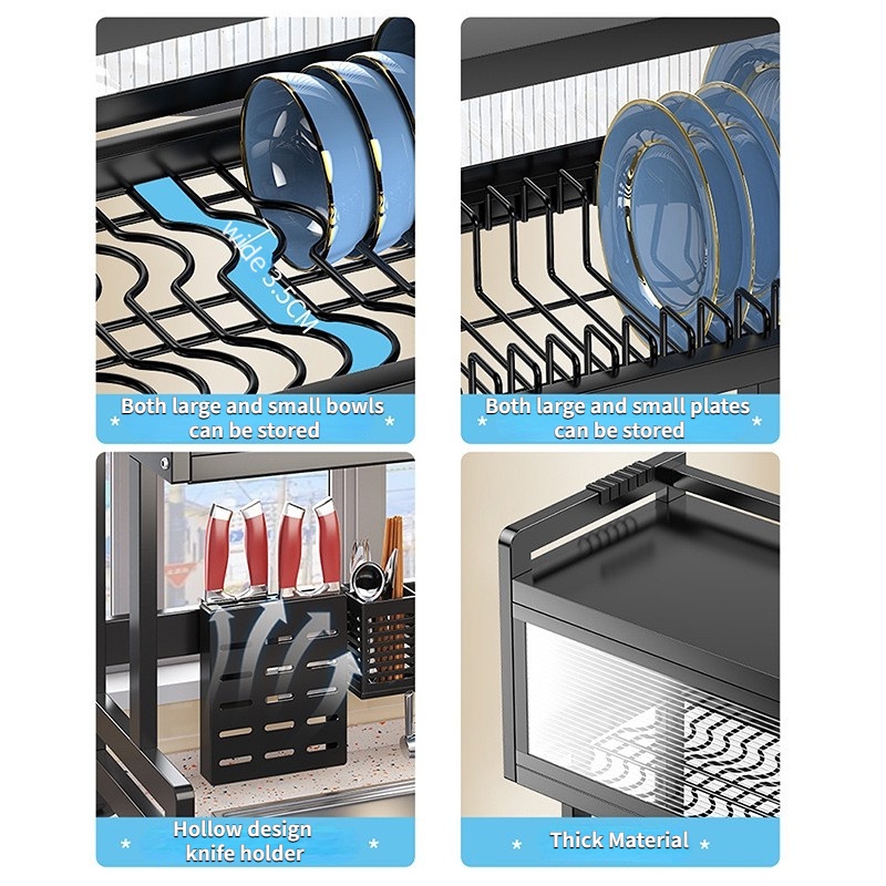 LOWEST PRICE Dish Cabinet Rack Sink Rack With Cover Drying Storage ...