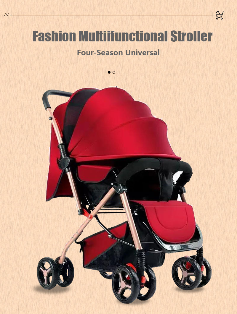 EvianAngel Baby Stroller Folding 360 Rotating Handle Sit And Lie Down ...