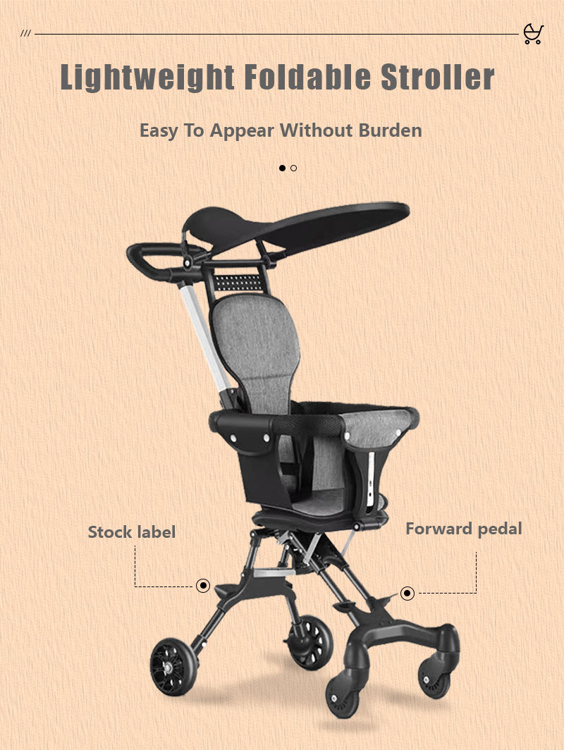 EVIANANGEL Foldable Stroller Lightweight Stable Soft Seat Hand Push For ...