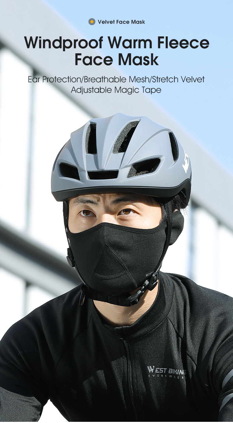 WEST BIKING Cycling Mask Winter Windproof Mask Fleece Thermal Warm ...