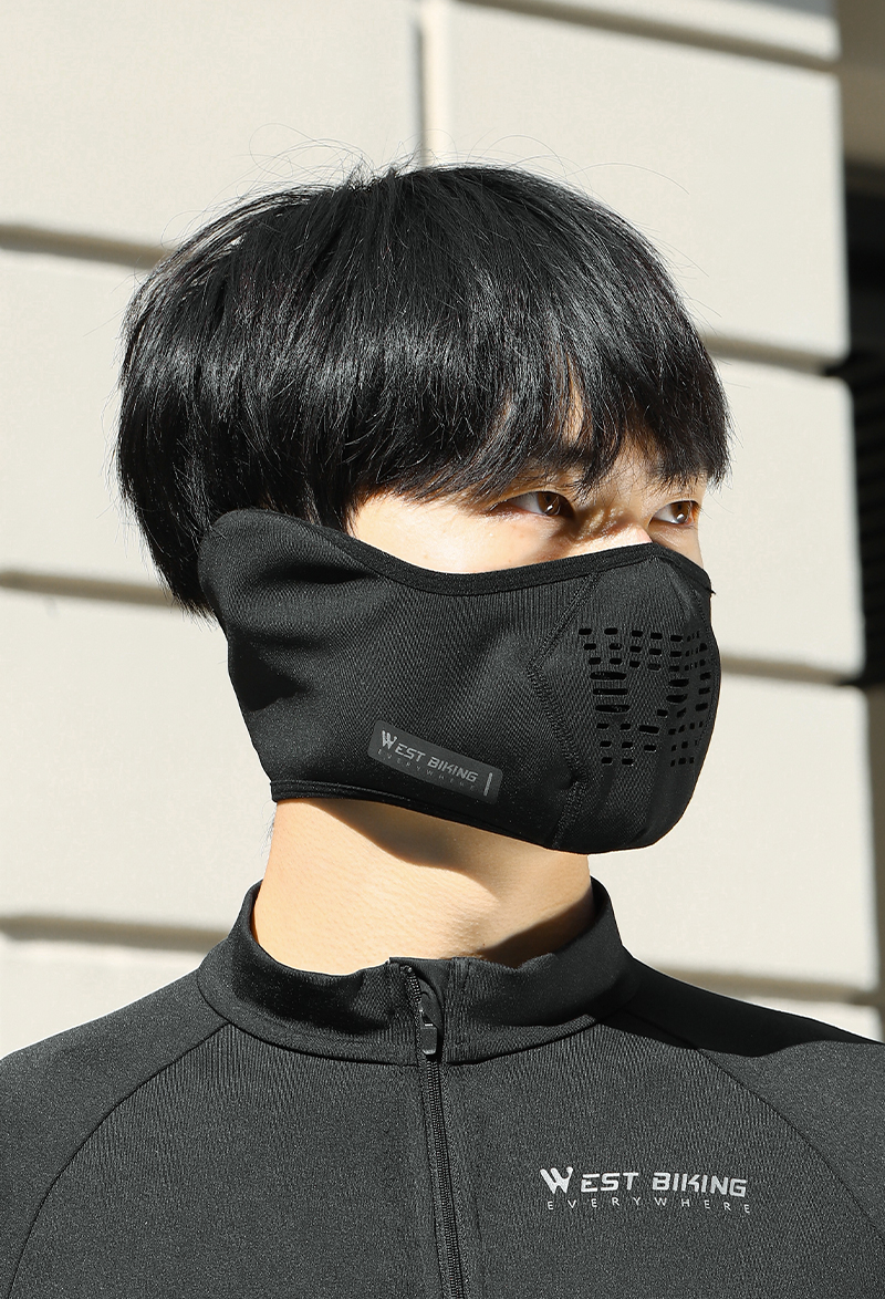WEST BIKING Breathable Half Face Mask Winter Windproof Mask Fleece ...
