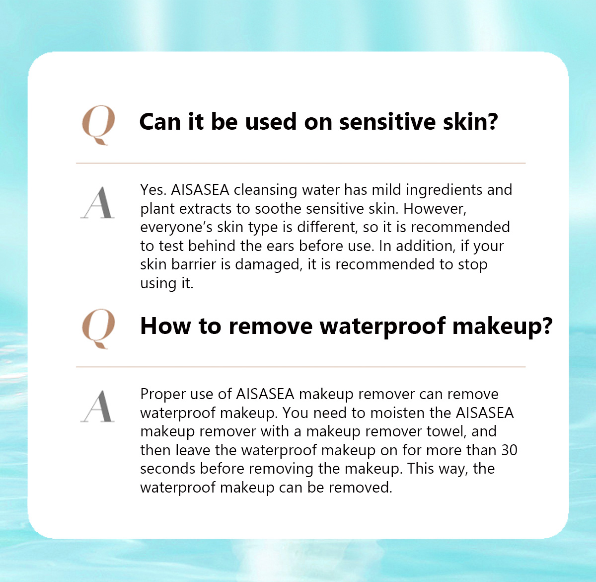 [Big Size 500ml] AISASEA Centella Micellar Water Gentle Cleansing For ...