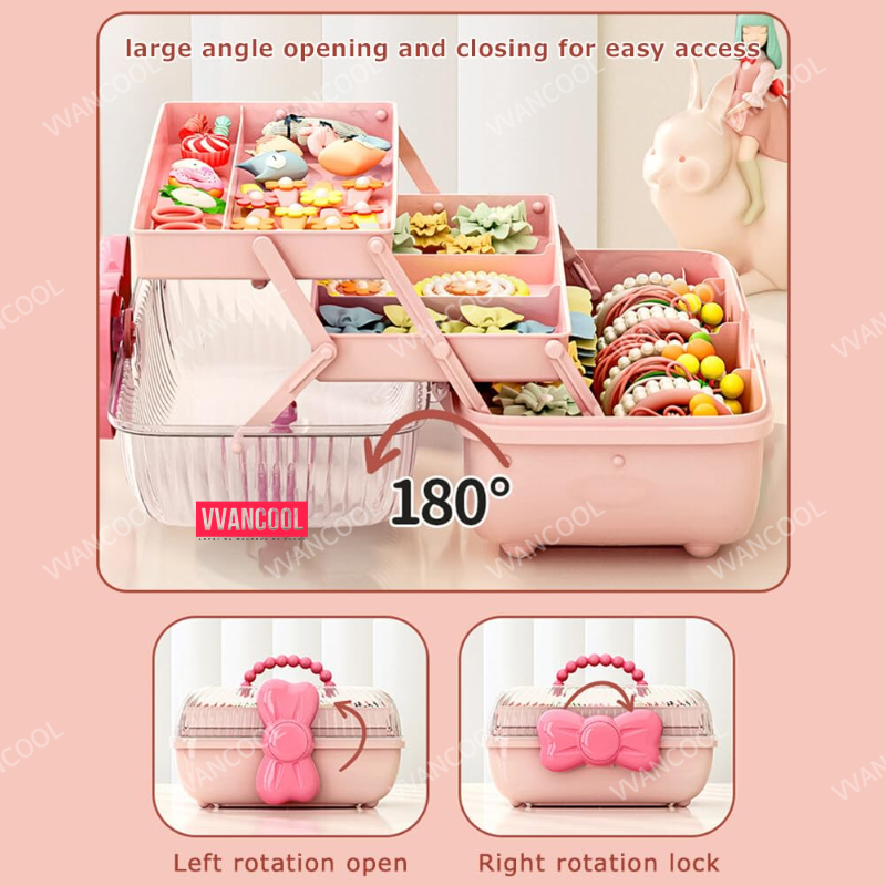 VVANCOOL Cute Girls Hair Accessories Storage Box Organizer Jewelry Box ...