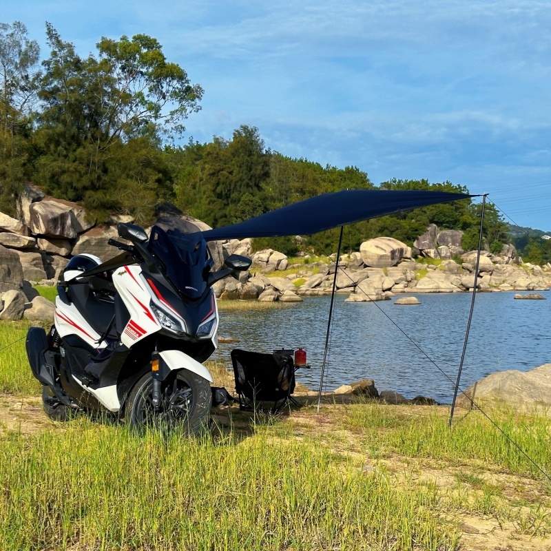 Outdoor Motorcycle Rainproof Awning Tent Canopy Portable Self-Driving ...