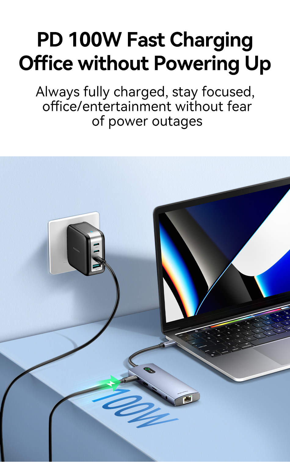 Rocoren USB C Hub 6/8 /11in 1 Hub PD 100W RJ45 SD Reader USB 3.0 ...