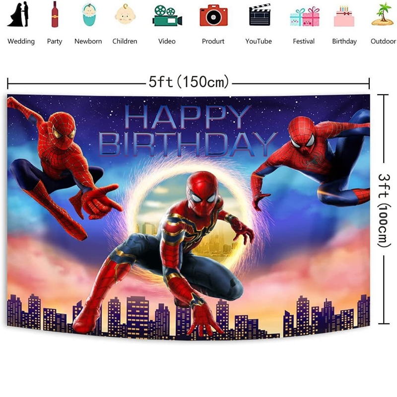 Marvel Spiderman Backdrop Party Decoration Spider Man Backgroud ...