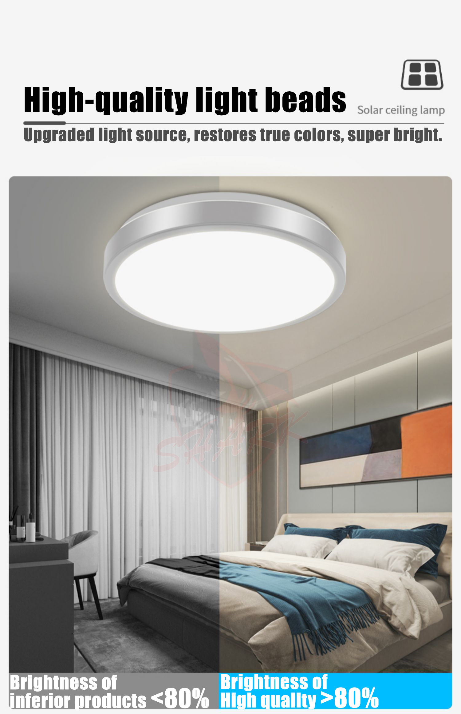 Iron casing solar ceiling light 800W indoor waterproof BUY 1 TAKE 1 ...