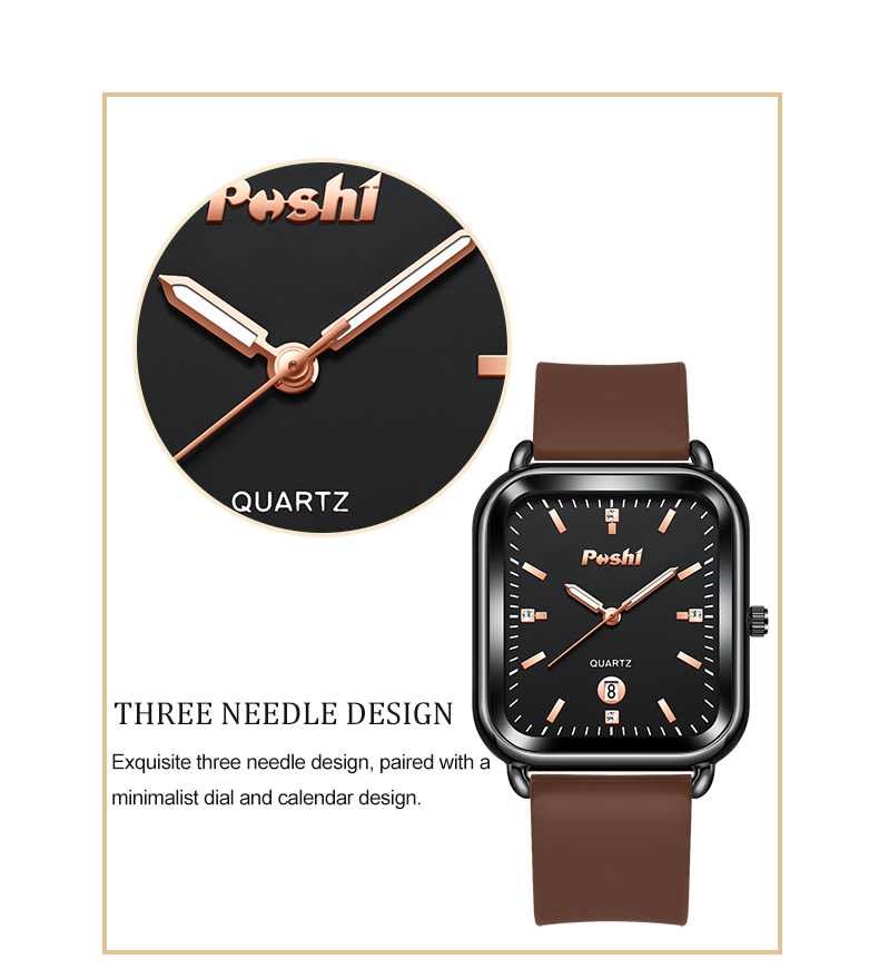 POSHI Fashion Square Women Watches Unisex Men Casual Sports Watch Woman ...