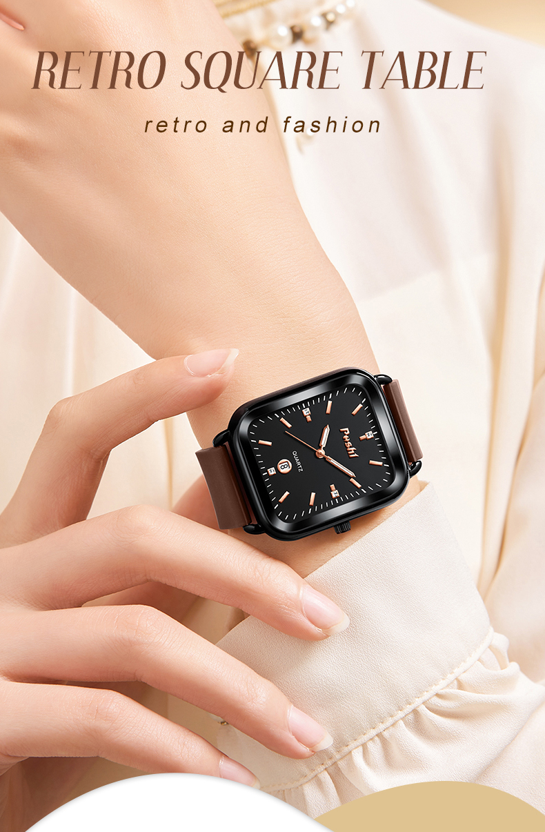 POSHI Fashion Square Women Watches Unisex Men Casual Sports Watch Woman ...
