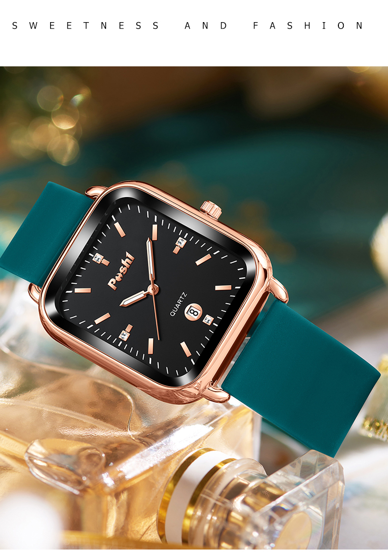 POSHI Fashion Square Women Watches Unisex Men Casual Sports Watch Woman ...