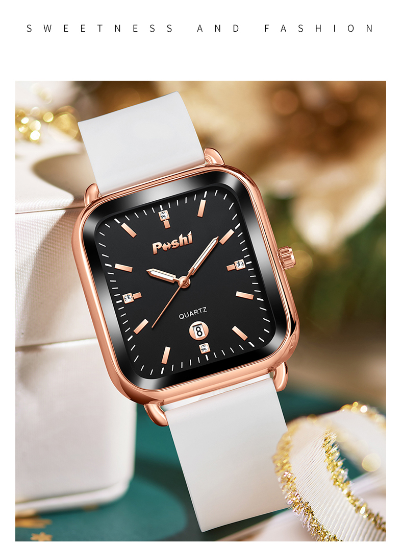 POSHI Fashion Square Women Watches Unisex Men Casual Sports Watch Woman ...