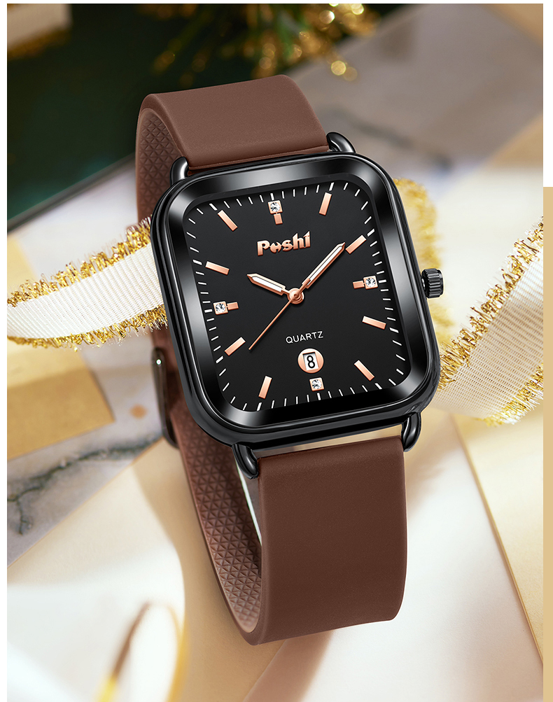 POSHI Fashion Square Women Watches Unisex Men Casual Sports Watch Woman ...