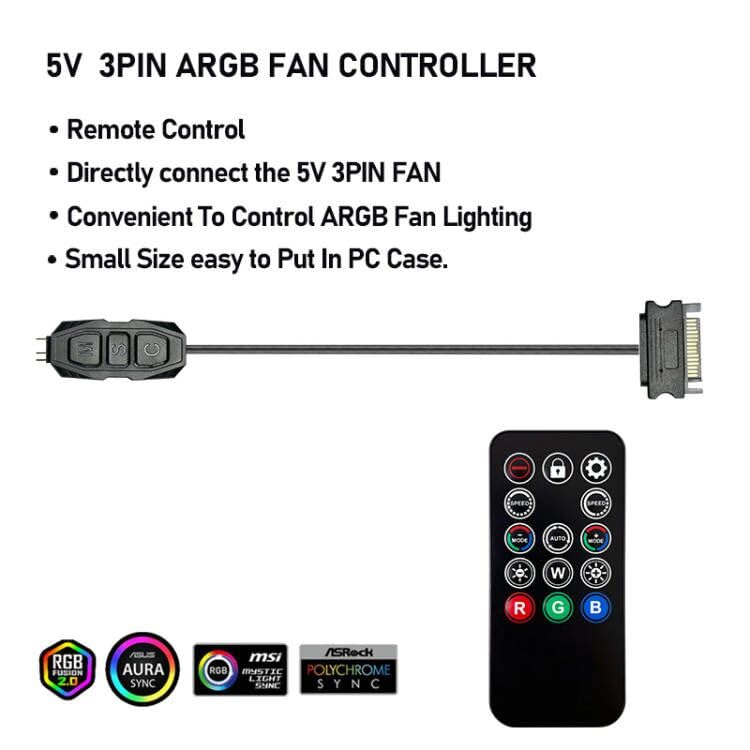 5v 3pin Argb Controller 3pin Case Fan Light With Rgb Wireless Sata